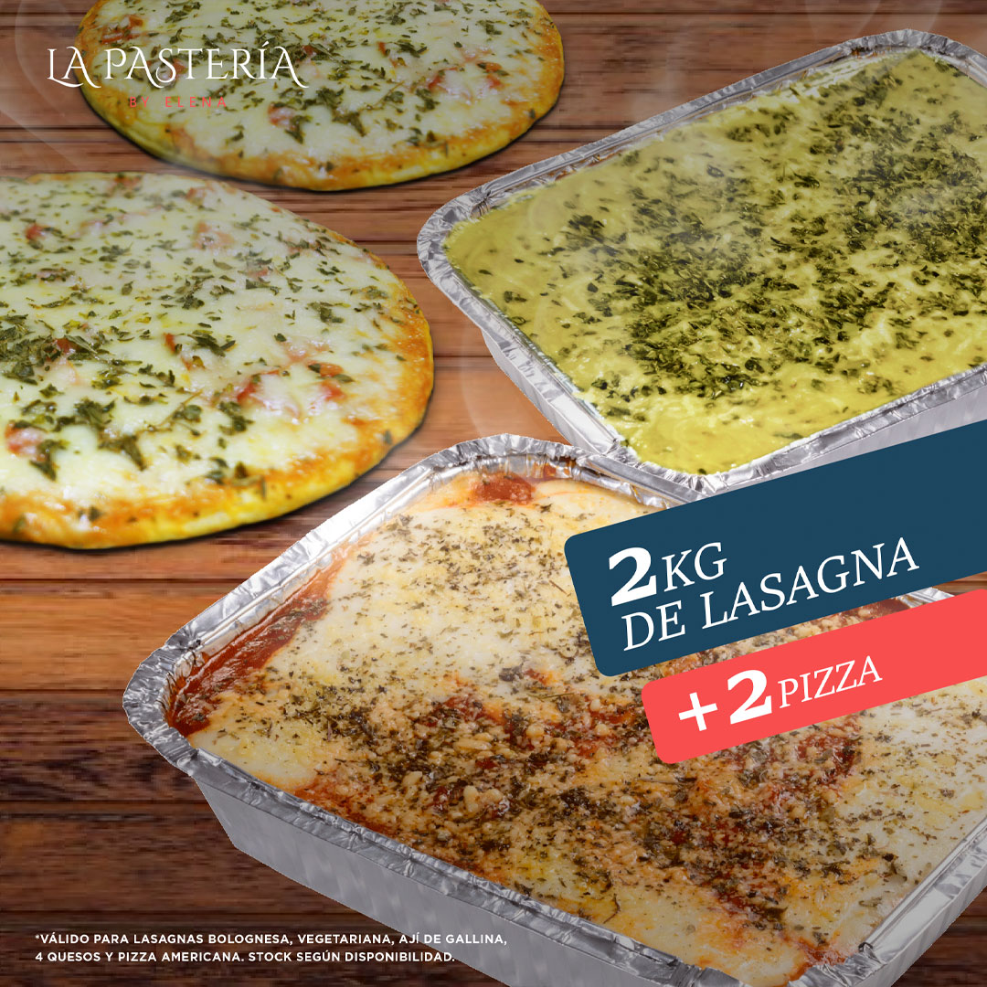 Promo 7: 2kg de Lasagna + 1 Pizza - La Pastería by Elena